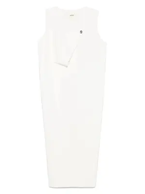 Khaite Crispin Sleeveless Maxi Dress With V-neck - Chalk