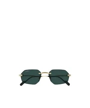 Cartier Geometric Rimless Sunglasses - Blue