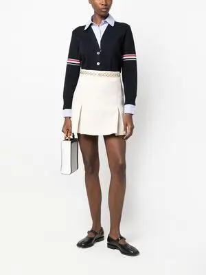 Gucci A-line Bouclé Miniskirt With Gold Chain Belt