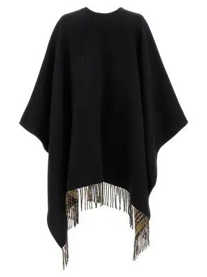 Burberry Fringed-edge Reversible Cape