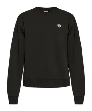 Kenzo Crewneck Sweatshirt With Logo Patch - Black