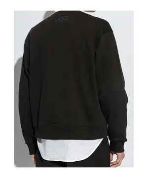 Kenzo Crewneck Sweatshirt With Logo Patch - Black