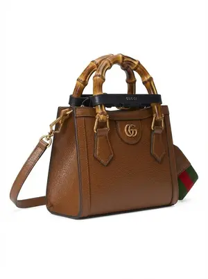 Gucci Mini Diana Top Handle Bag With Bamboo Handle - Brown