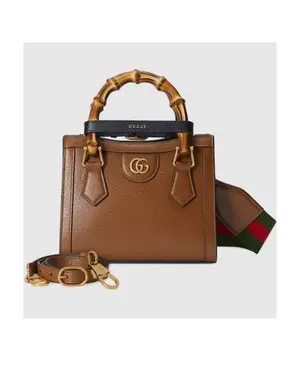 Gucci Mini Diana Top Handle Bag With Bamboo Handle - Brown