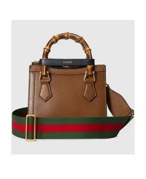 Gucci Mini Diana Top Handle Bag With Bamboo Handle - Brown