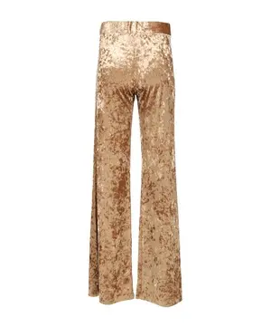 FORTE_FORTE Iridescent Velvet Wide Leg Pants - Beige