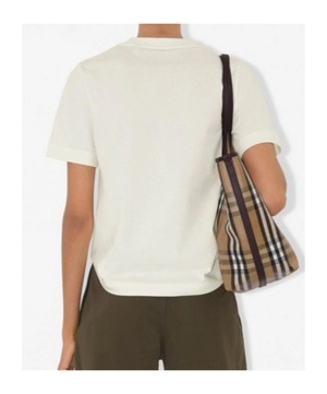 Burberry Logo & Equestrian Knight Design Crewneck T-shirt - Chalk