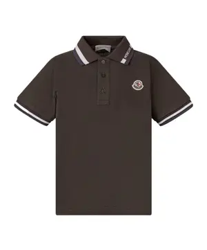 Moncler Tricolour-trimmed Piquet Polo Shirt - Green