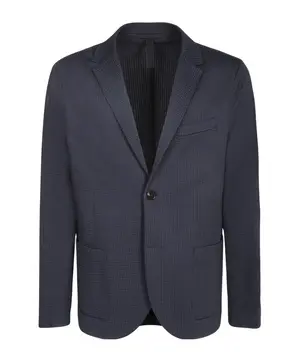 Harris Wharf London Seersucker Two-button Blazer