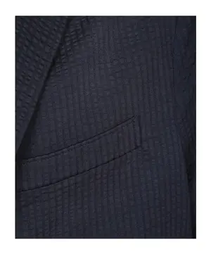 Harris Wharf London Seersucker Two-button Blazer