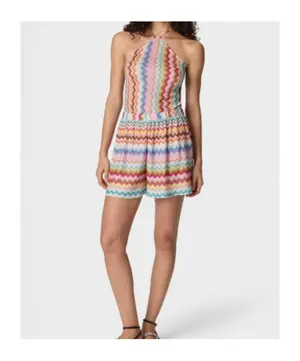 Missoni Zigzag Pixel-effect Pattern Halter Neck Jumpsuit - Multicoloured