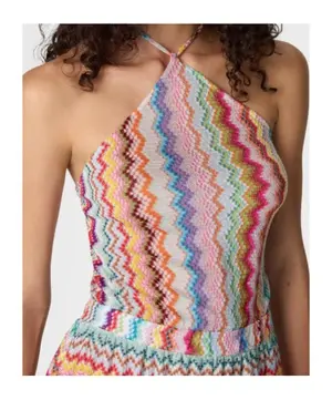Missoni Zigzag Pixel-effect Pattern Halter Neck Jumpsuit - Multicoloured