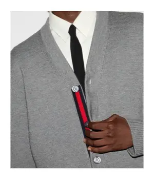 Gucci V-neck Cardigan With Webbing Detail