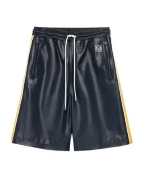 Loewe Nappa Leather Track Shorts With Drawstring Waist
