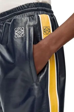 Loewe Nappa Leather Track Shorts With Drawstring Waist