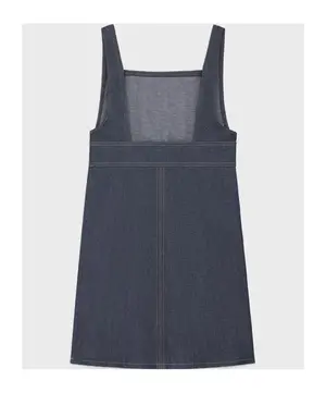 Celine Empire Mini Dress In Raw Wash Denim