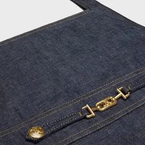 Celine Empire Mini Dress In Raw Wash Denim
