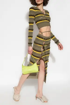 Jacquemus Asymmetric Striped Midi Skirt