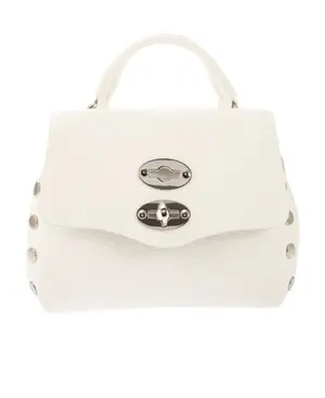 ZANELLATO Logo Shoulder Bag With Stud Embellishments - White