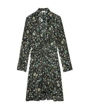 Zadig&Voltaire Rozo Floral-print Silk Dress - Black