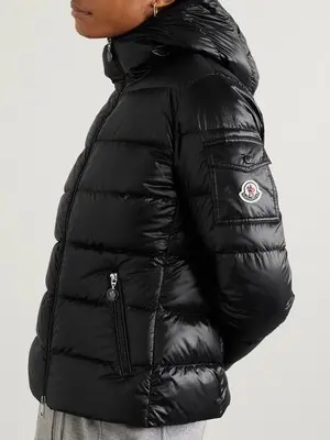 Moncler Gles Long-sleeved Down Jacket With Hood - Black