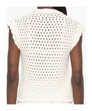 FORTE_FORTE Cap Sleeve Knitwear With Floral Embellishment