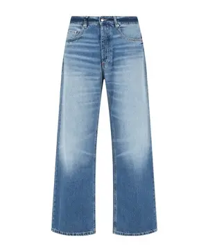 ICON DENIM LOS ANGELES Faded Wide-leg Jeans - Blue