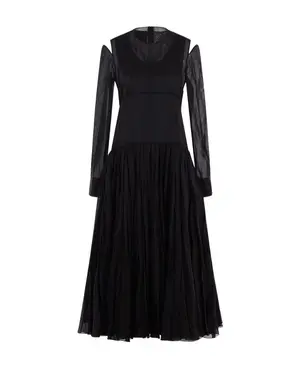 JIL SANDER Pleat-detailed Crewneck Midi Dress