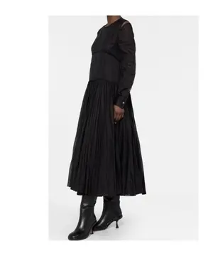 JIL SANDER Pleat-detailed Crewneck Midi Dress