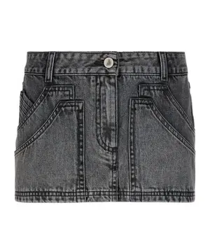 Attico Denim Mini Skirt - Black
