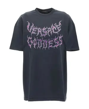 Versace Logo Print Crewneck T-shirt