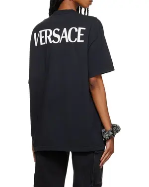 Versace Logo Print Crewneck T-shirt