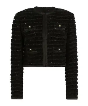 Dolce & Gabbana Embellished Sequined Tweed Jacket