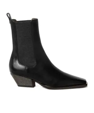 Brunello Cucinelli 50mm Leather Chelsea Boots
