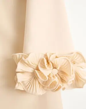 Valentino Garavani Crepe Couture Mini Dress With Floral Detail - Nude