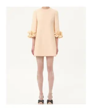 Valentino Garavani Crepe Couture Mini Dress With Floral Detail - Nude