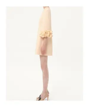Valentino Garavani Crepe Couture Mini Dress With Floral Detail - Nude