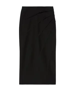 Gucci Wool Draped Detailed Midi Skirt