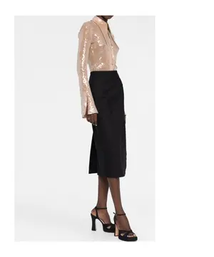 Gucci Wool Draped Detailed Midi Skirt