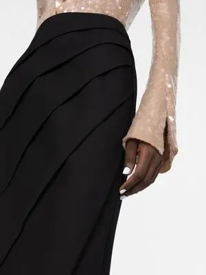 Gucci Wool Draped Detailed Midi Skirt