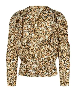 Isabel Marant Étoile Zarga Pleated Printed Blouse - Nude