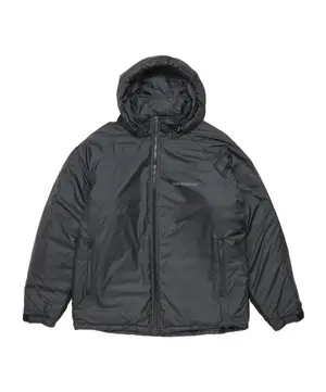 Acne Studios Hooded Down Jacket With Logo Print