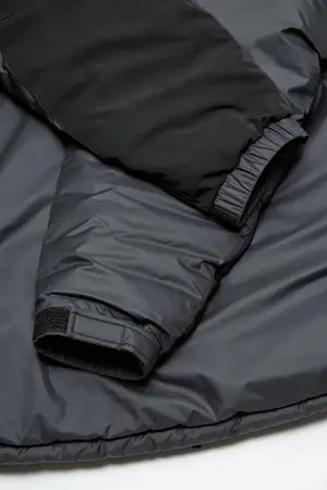 Acne Studios Hooded Down Jacket With Logo Print