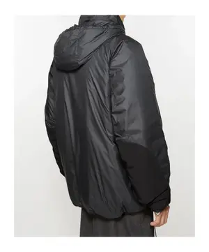 Acne Studios Hooded Down Jacket With Logo Print