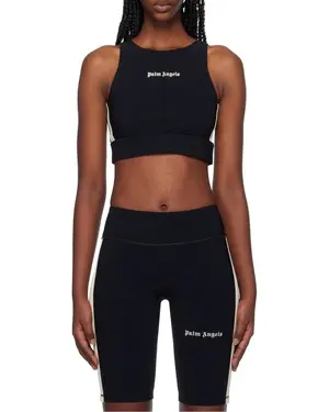 Palm Angels Logo Embroidered Cropped Top