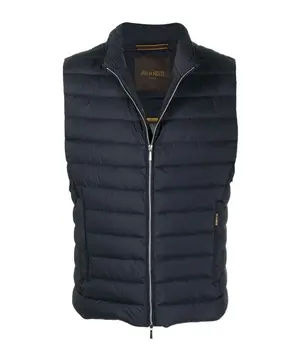 MOORER Quilted Zippered Vest - Dablu