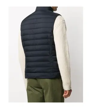 MOORER Quilted Zippered Vest - Dablu