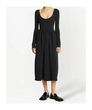 Proenza Schouler Long Sleeve Dress With Open Back Detail