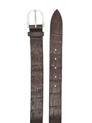 Orciani Textured Leather Belt With Buckle - Black