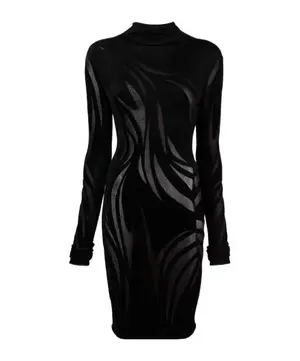 MUGLER Sheer Chenille Minidress